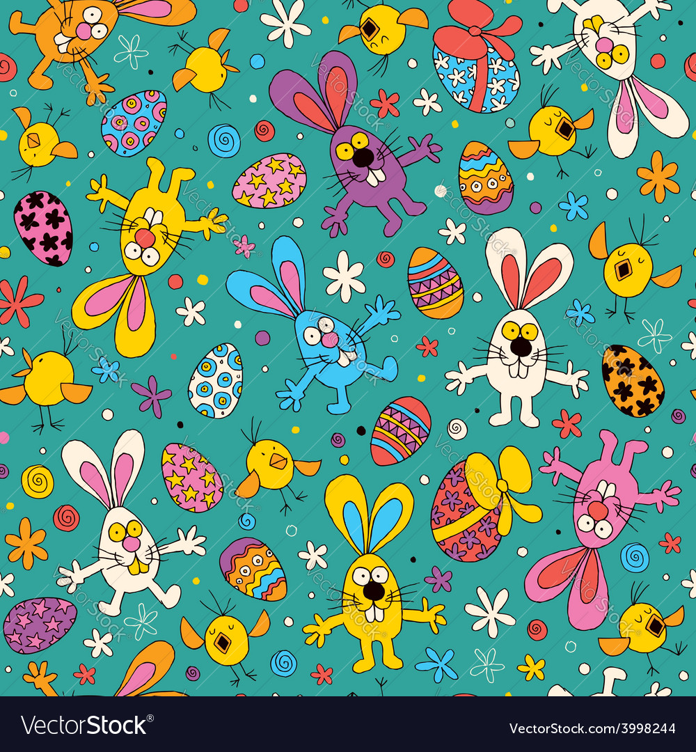 Easter seamless pattern Royalty Free Vector Image
