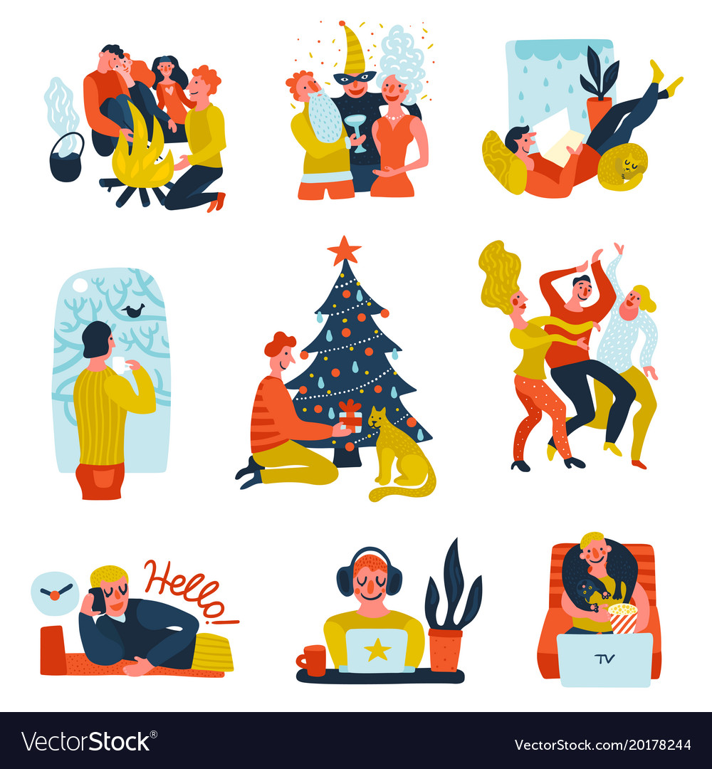 Extraversion and introversion set Royalty Free Vector Image