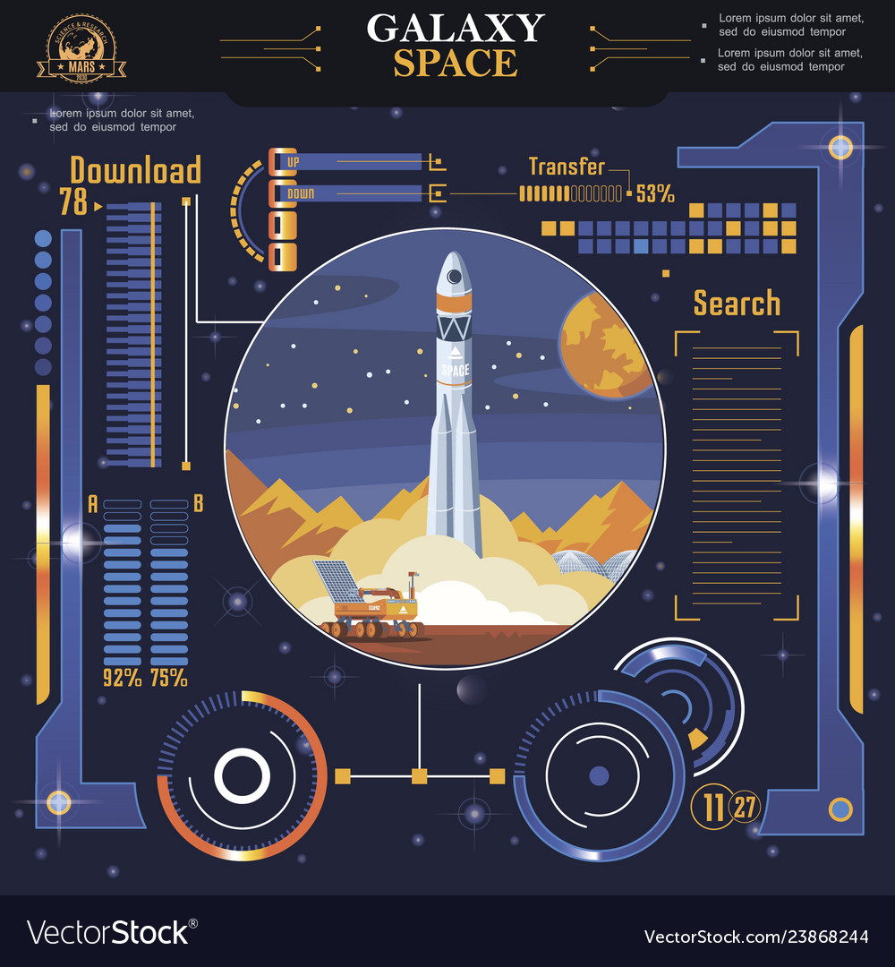 Flat futuristic space interface template Vector Image