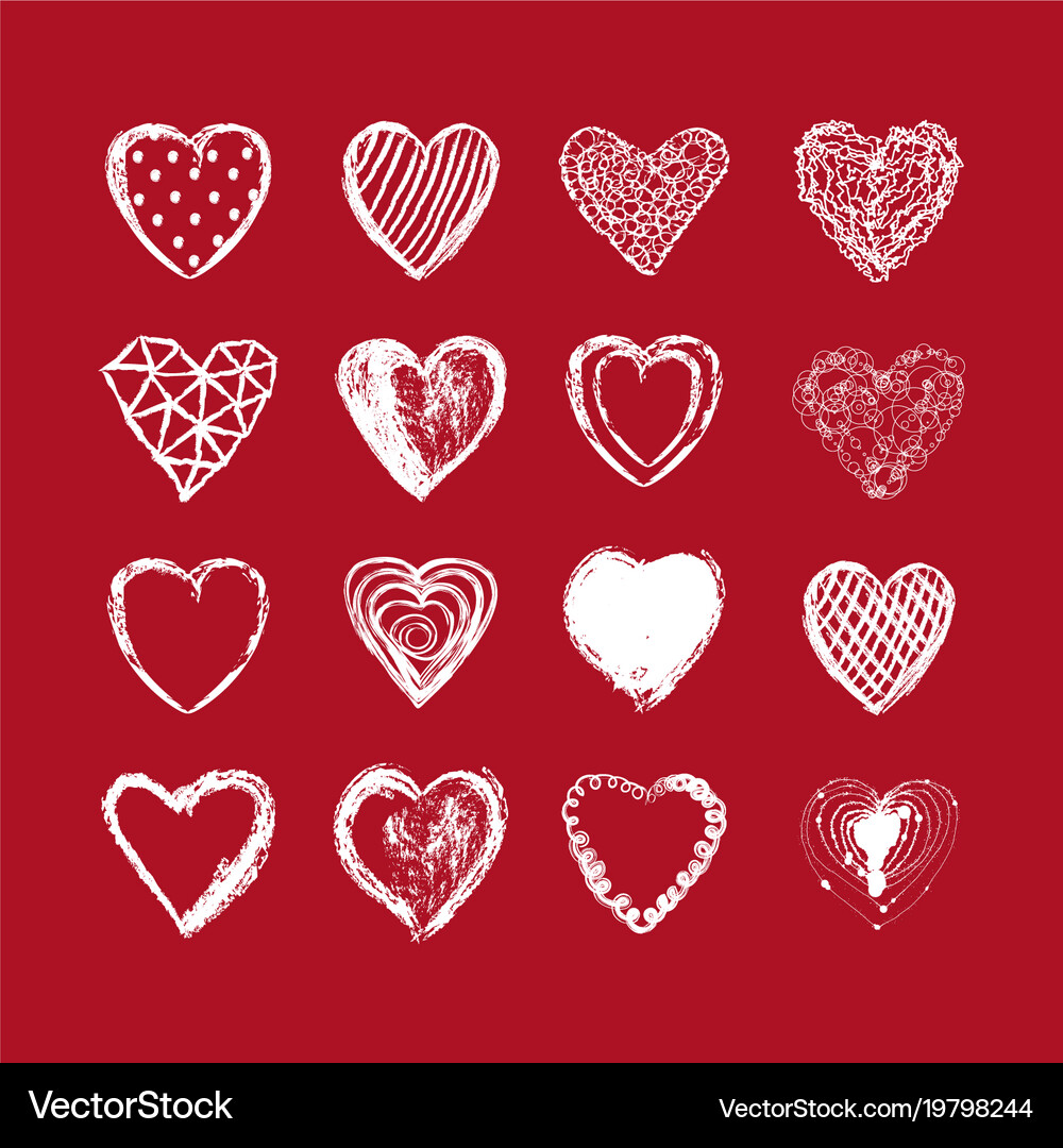 Hand drawn heart background valentines day Vector Image