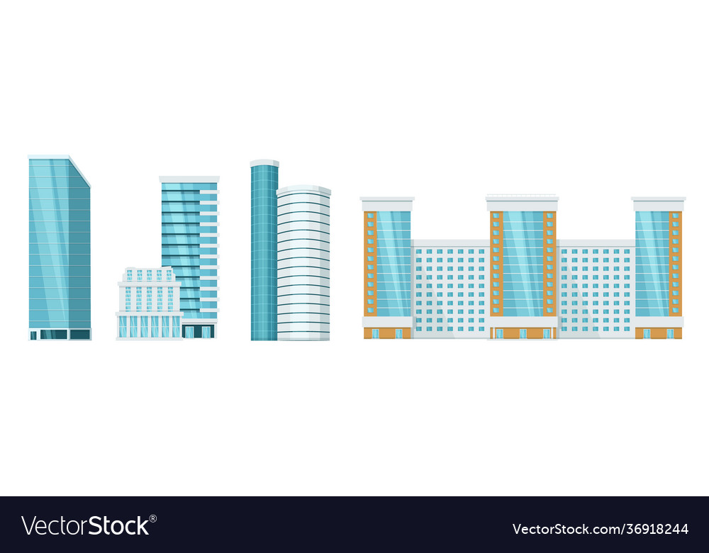 High-rise city skyscrapers exterior buildings Vector Image