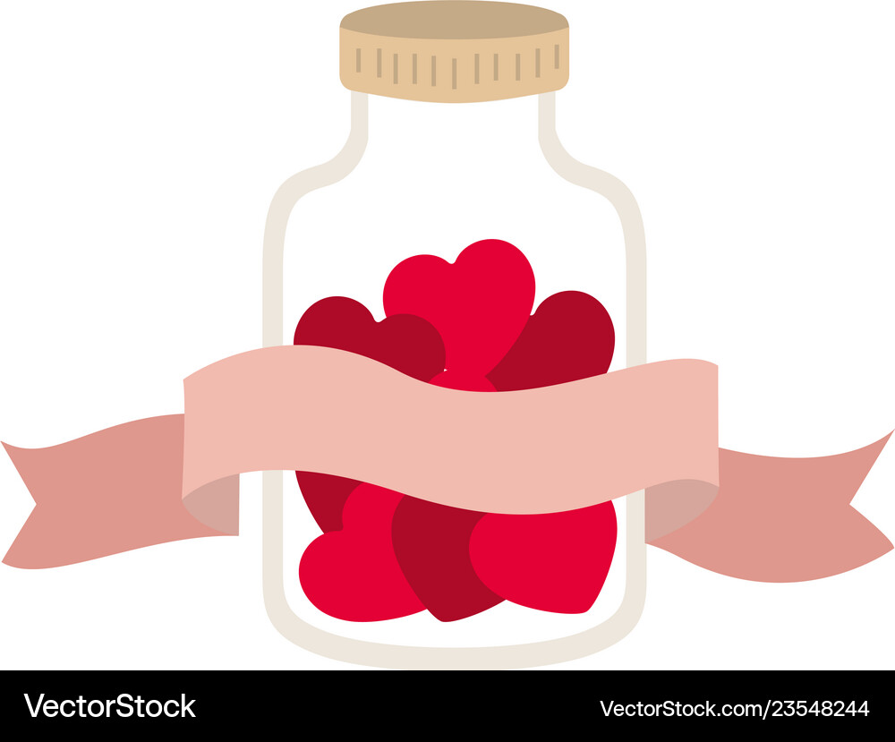 Jar with hearts isolated icon Royalty Free Vector Image