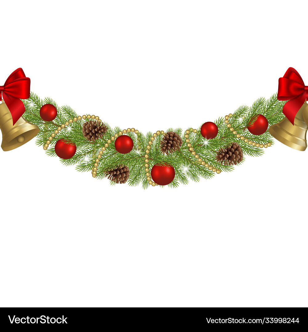 Seamless christmas garland with decorations Vector Image