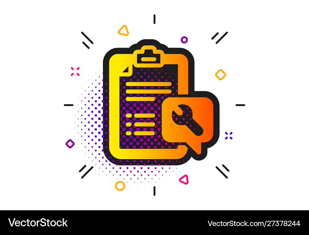 Spanner tool icon repair service checklist sign Vector Image