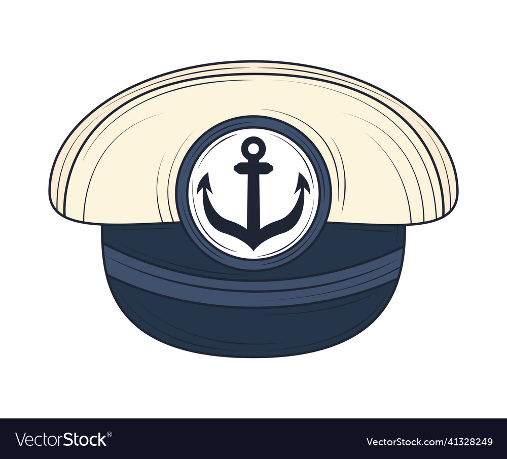Captain hat nautical Royalty Free Vector Image