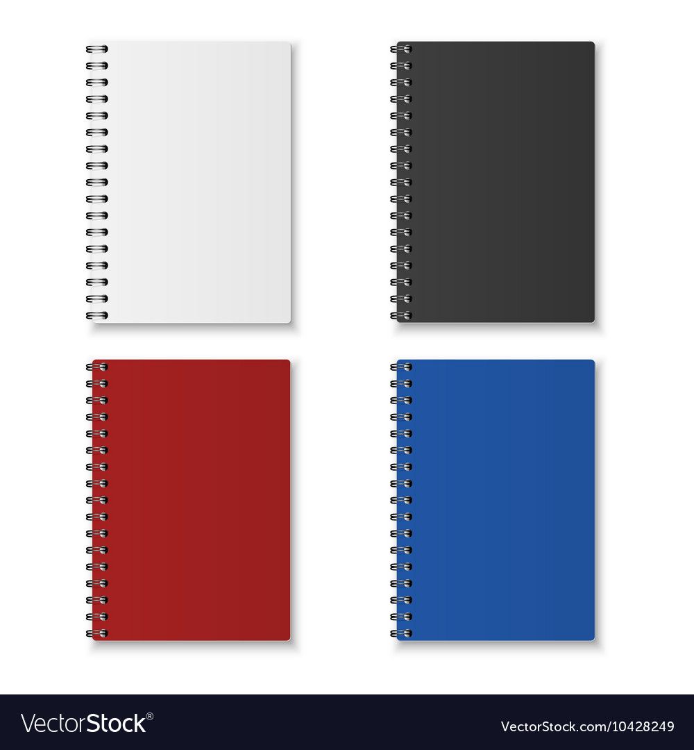 Realistic notebook set Royalty Free Vector Image