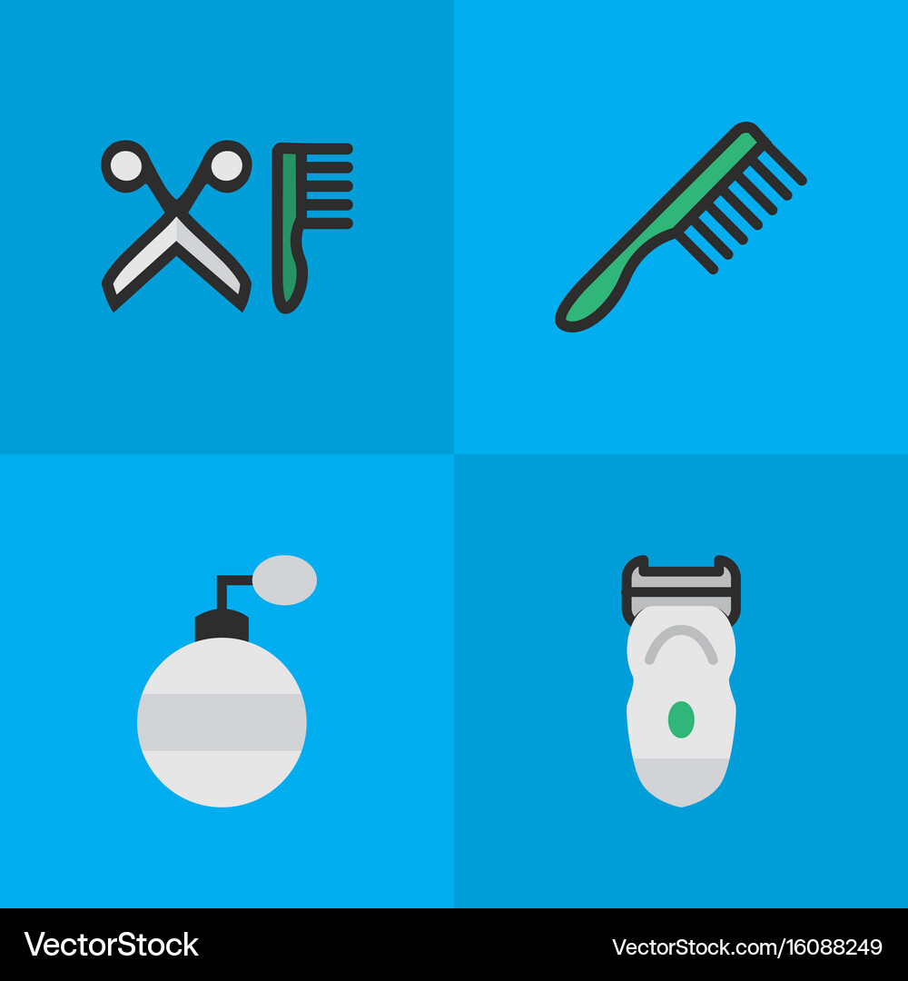 Set of simple barber icons Royalty Free Vector Image