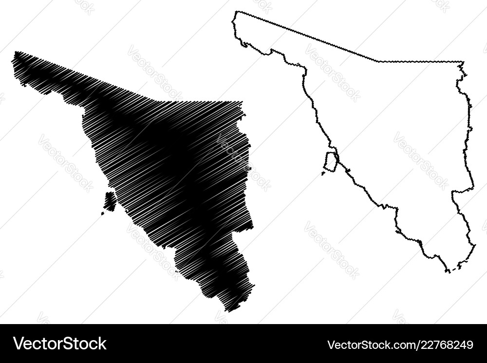 Sonora map Royalty Free Vector Image - VectorStock