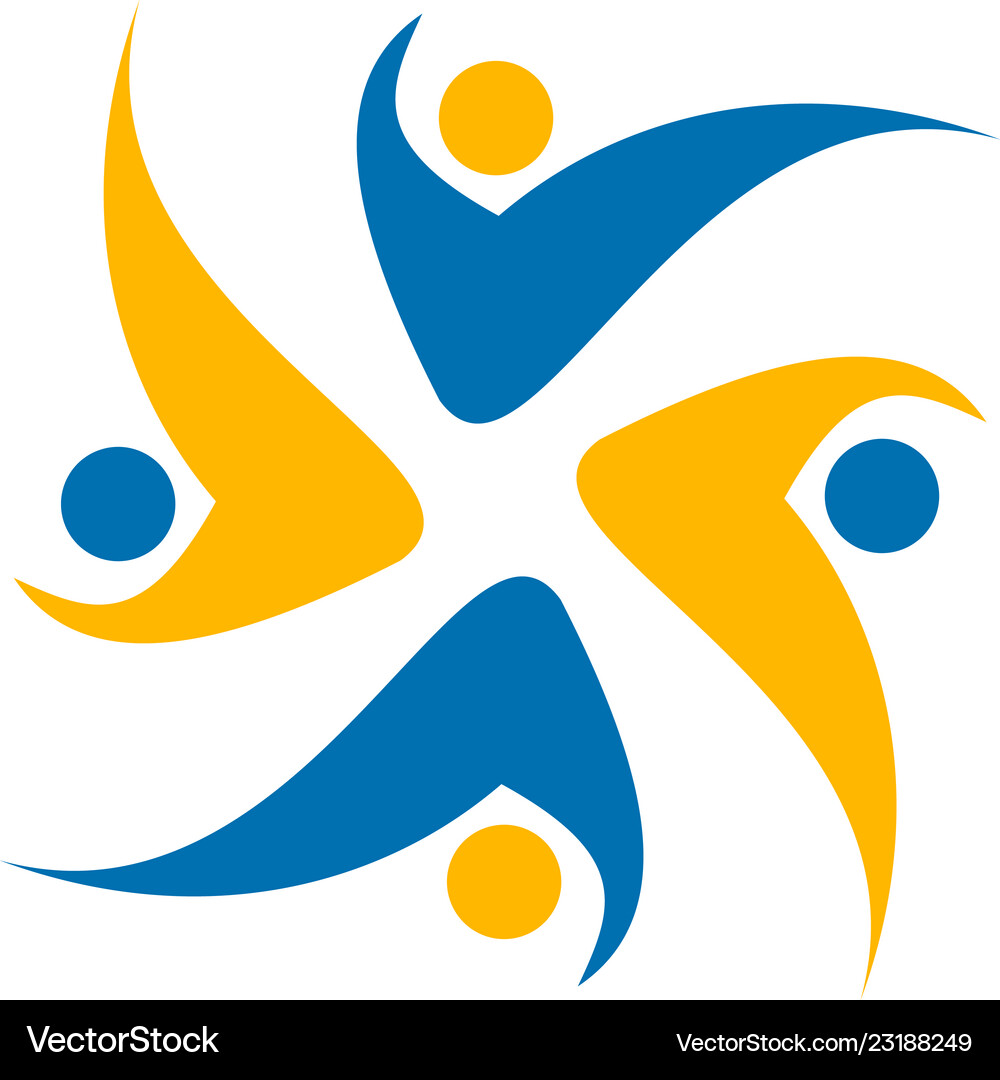 Team work logo design template Royalty Free Vector Image
