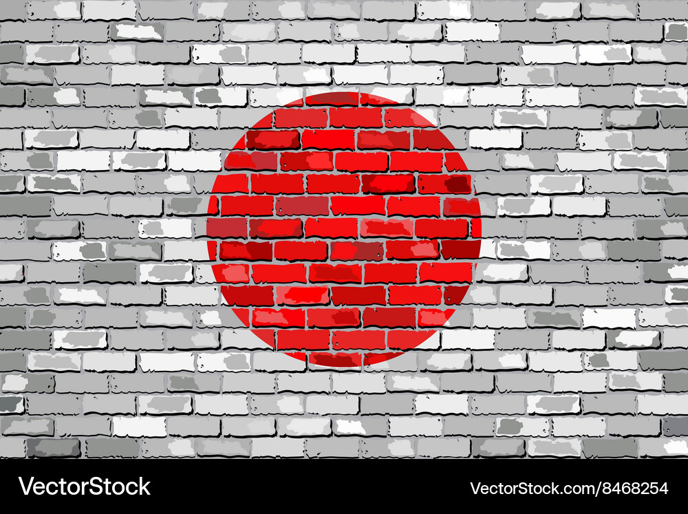 Flag Of Japan On A Brick Wall Royalty Free Vector Image