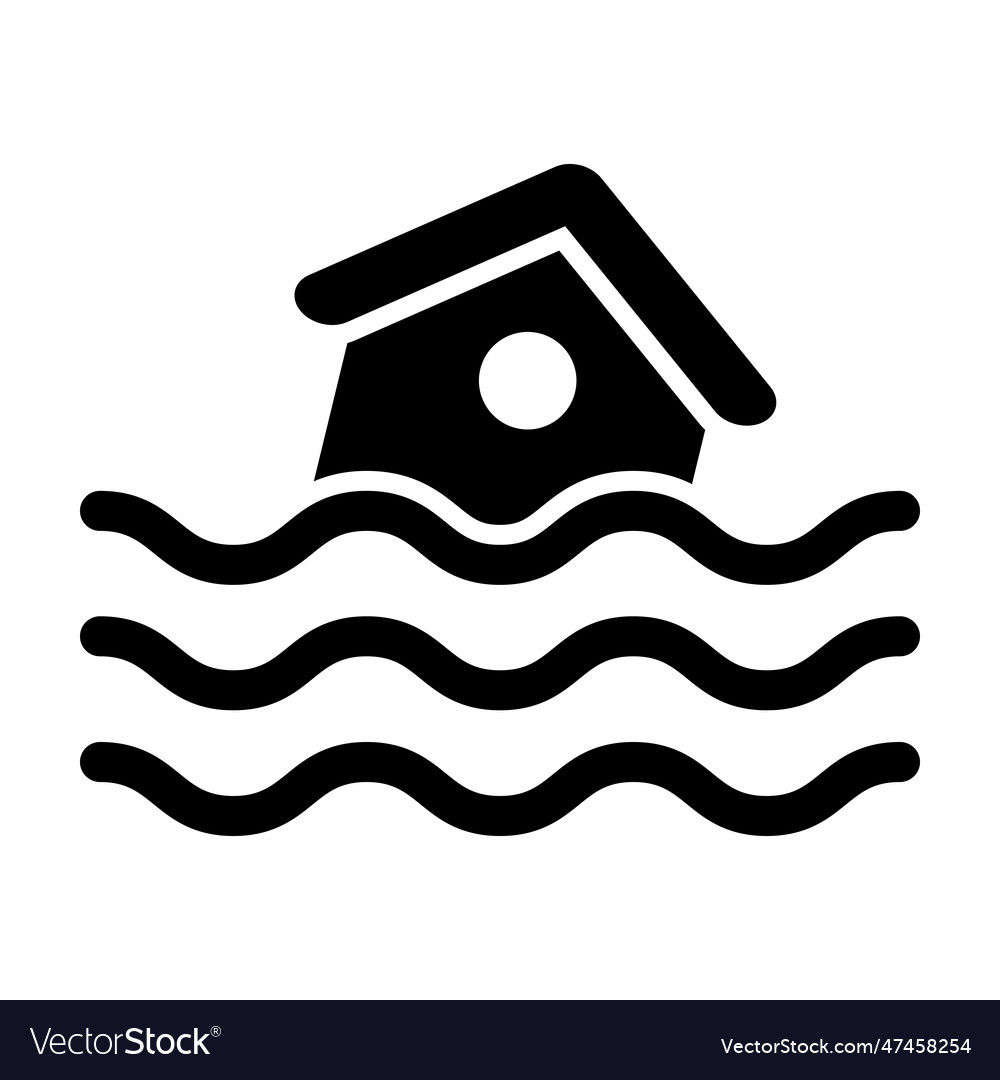 Flood glyph icon for personal and commercial use Vector Image Flood glyph icon for personal and commercial use Vector Image