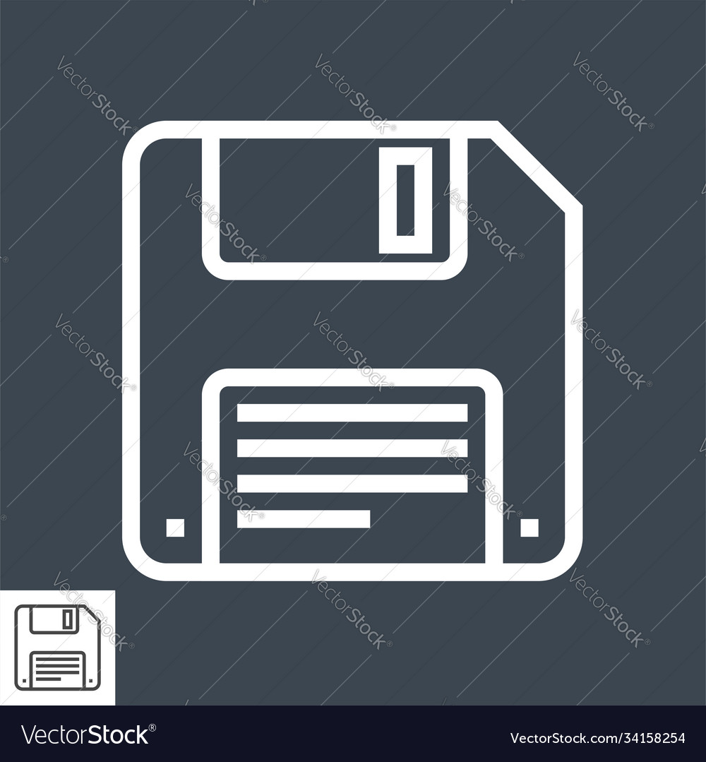 Floppy disk line icon Royalty Free Vector Image Floppy disk line icon Royalty Free Vector Image