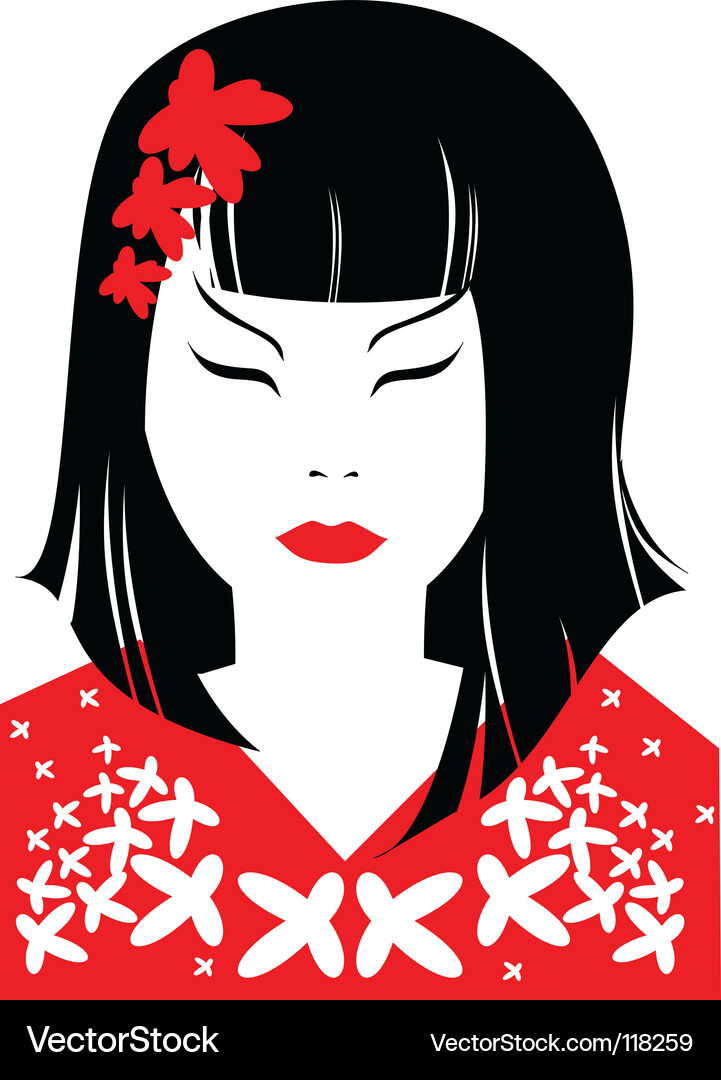 Japanese woman Royalty Free Vector Image - VectorStock