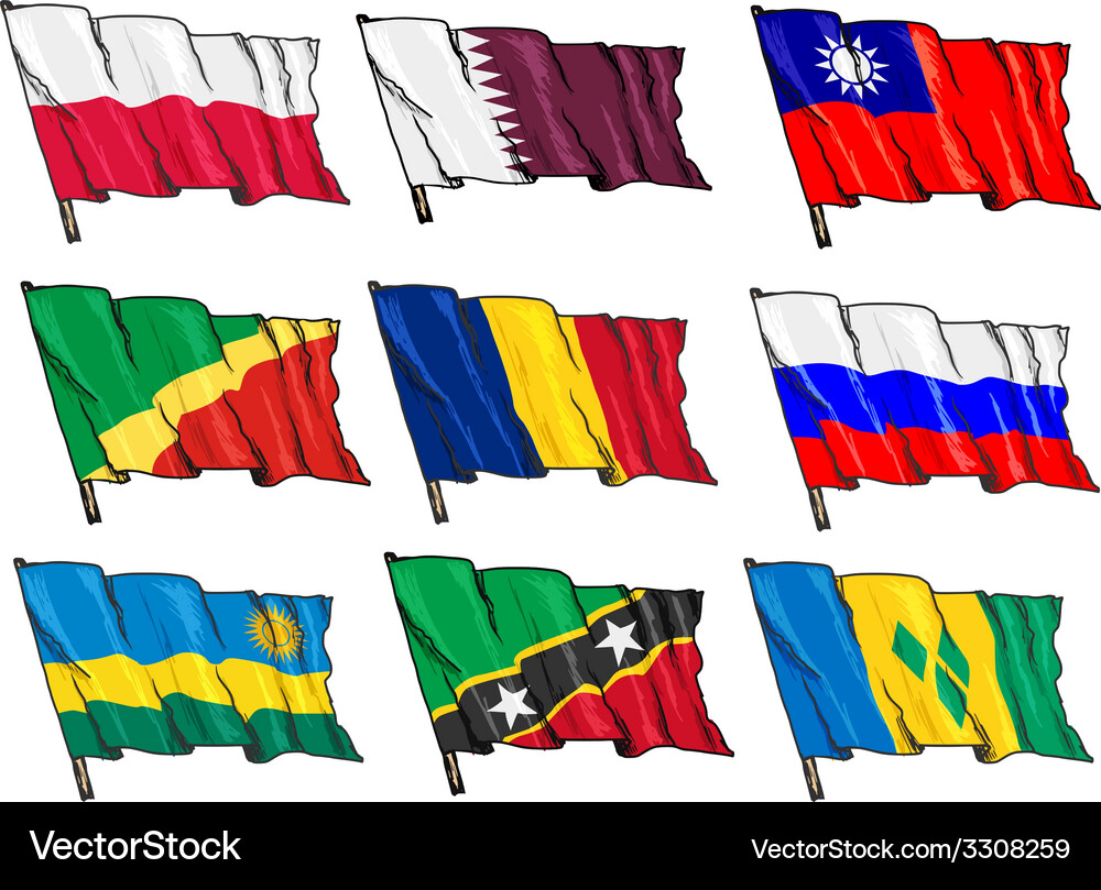 Set of national flags Royalty Free Vector Image
