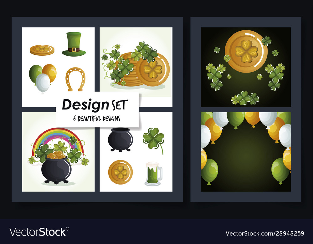 Six designs saint patricks day celebration Vector Image