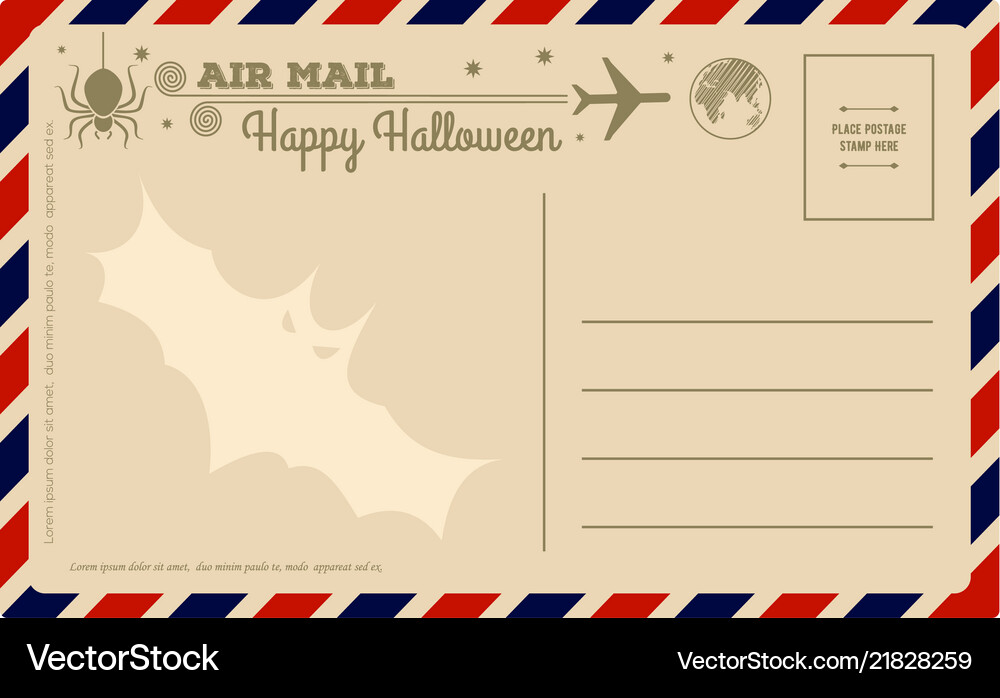 Vintage halloween postcard Royalty Free Vector Image