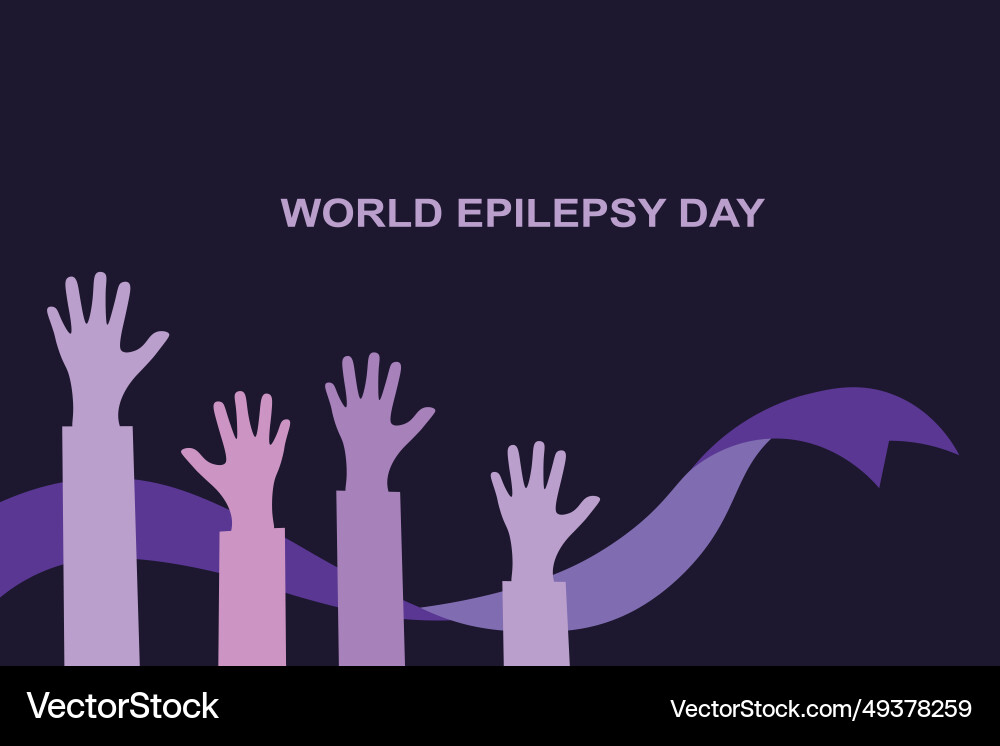 World epilepsy day card hand drawn Royalty Free Vector Image