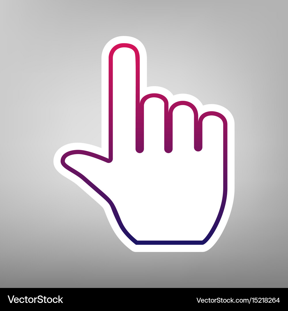 Hand sign purple gradient Royalty Free Vector Image
