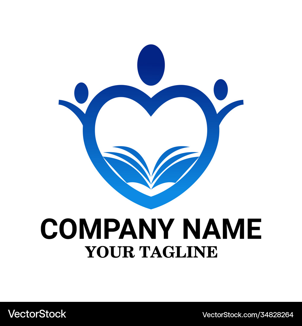 Logo blue cheerful love Royalty Free Vector Image