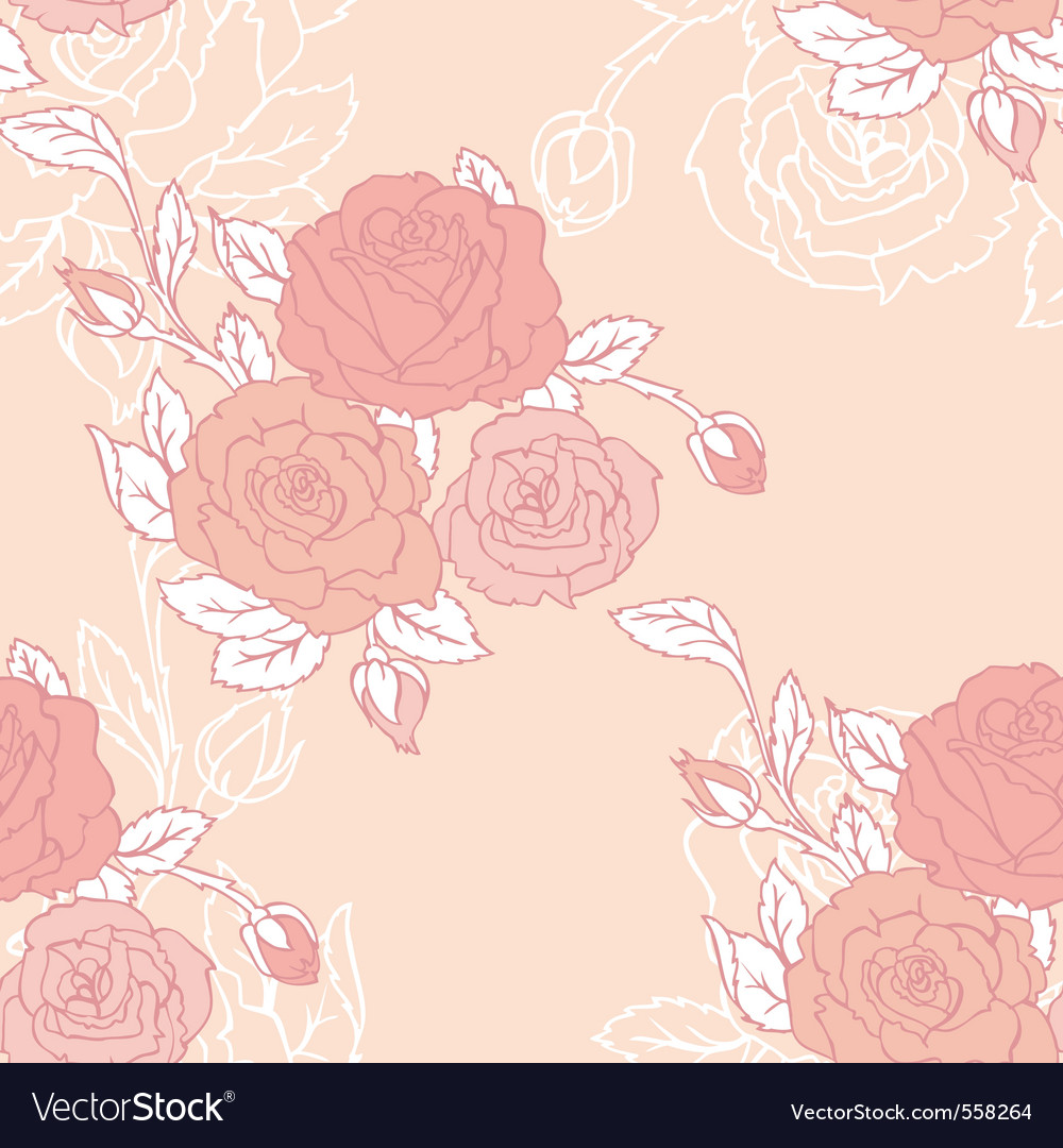 Roses seamless Royalty Free Vector Image - VectorStock