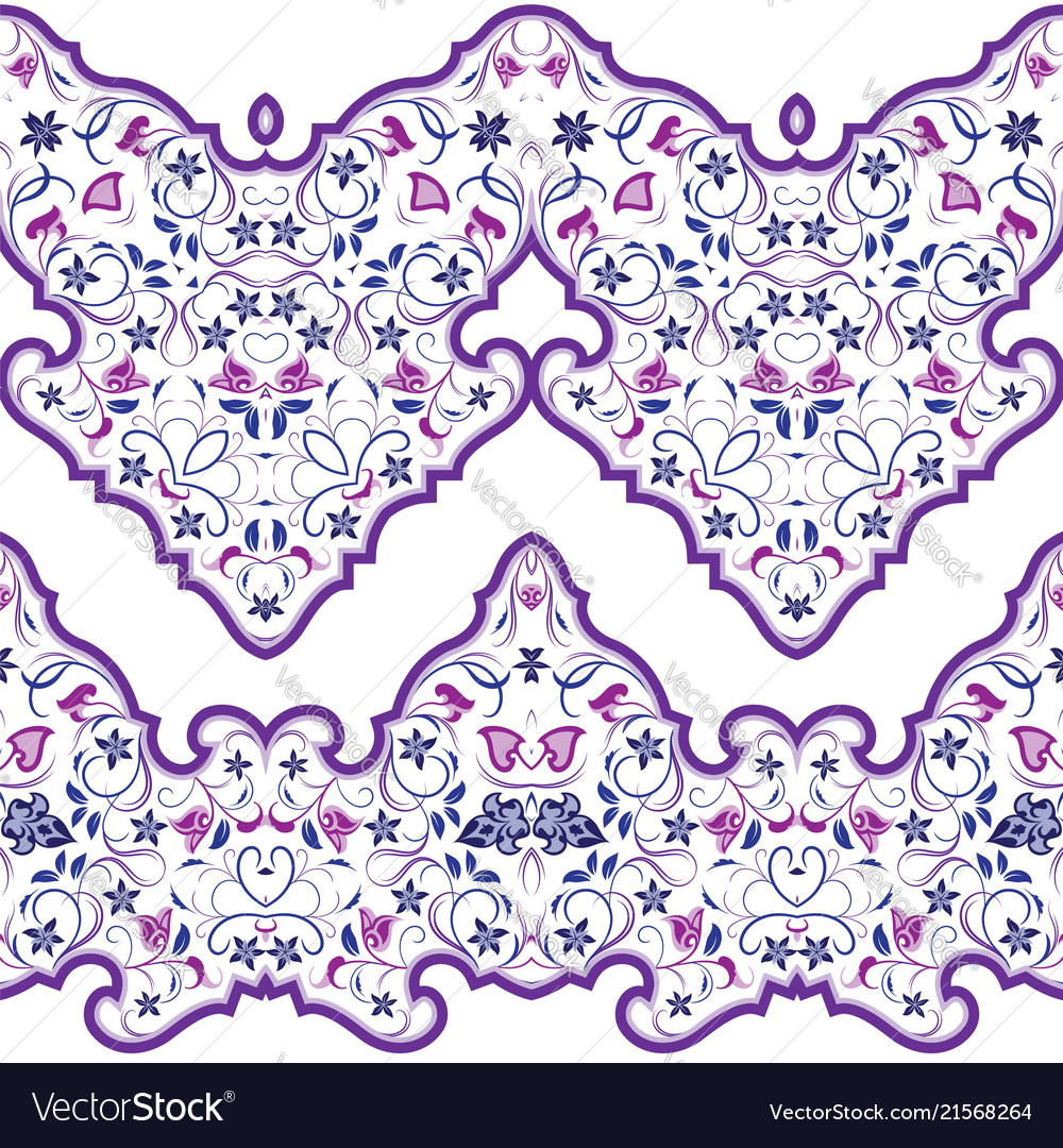 Seamless arabic patterns for border Royalty Free Vector