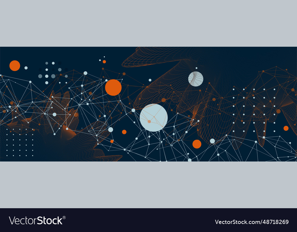 Abstract Sphere Background With Plexus Effect 3d Vector Image