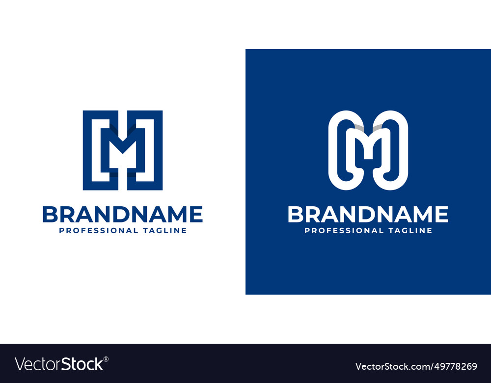 Modern letter hm monogram logo suitable Royalty Free Vector