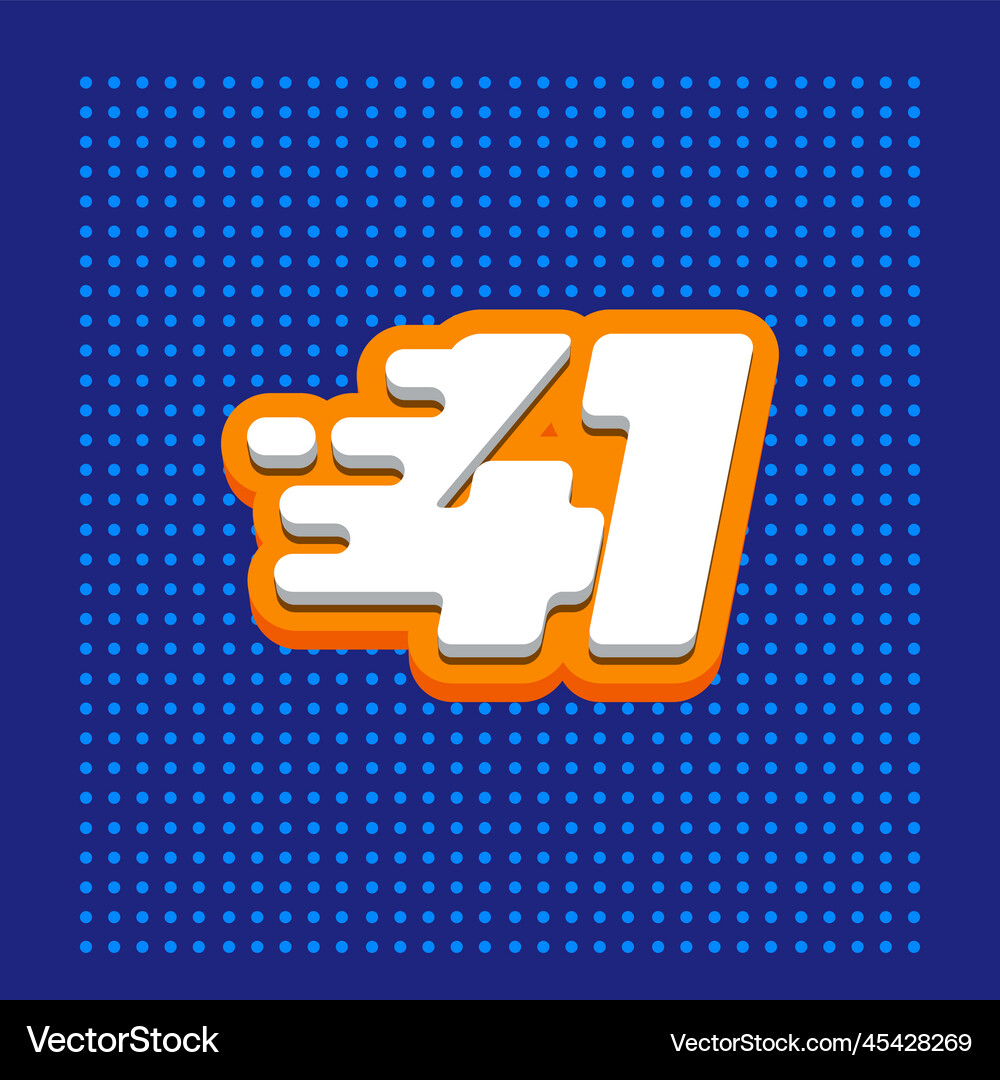Number 41 3d fast icon Royalty Free Vector Image