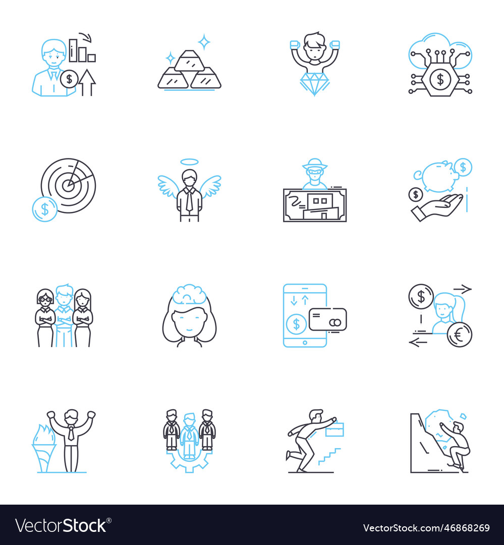 Productivity metrics linear icons set efficiency Vector Image Productivity metrics linear icons set efficiency Vector Image