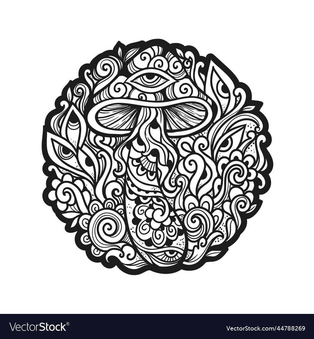 Psychedelic magic mushrooms Royalty Free Vector Image Psychedelic magic mushrooms Royalty Free Vector Image