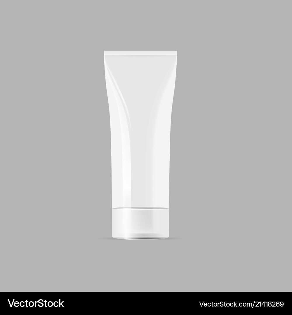 Realistic white blank tube cream packaging Vector Image