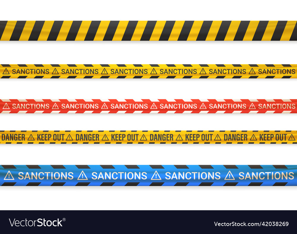 Tape With Sanctions Word Template Royalty Free Vector Image