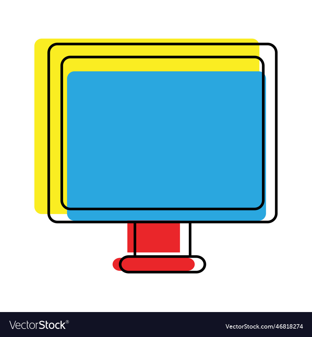 Bright offset device computer icon Royalty Free Vector Image
