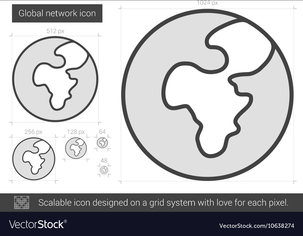Global network line icon Royalty Free Vector Image Global network line icon Royalty Free Vector Image