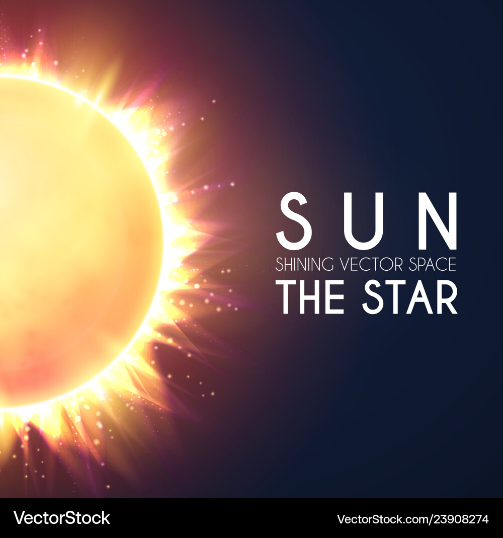 Sun in universe shining star cosmos design Vector Image