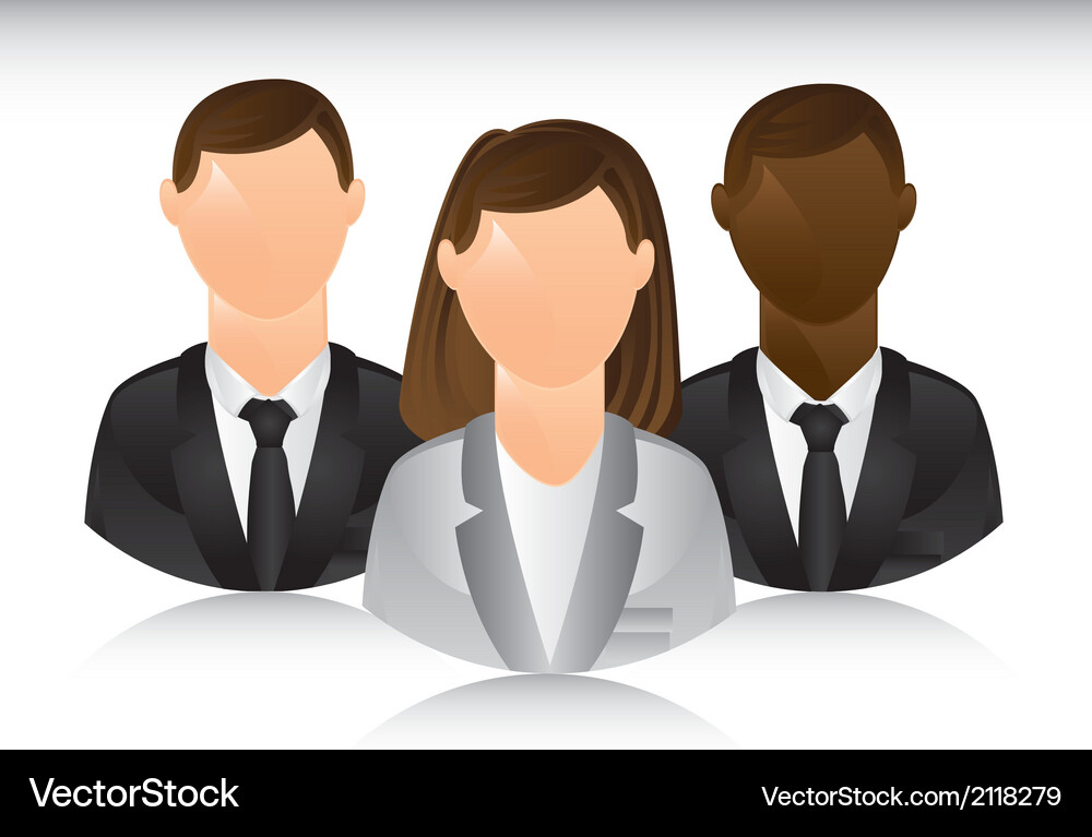 Business people with shadow Royalty Free Vector Image