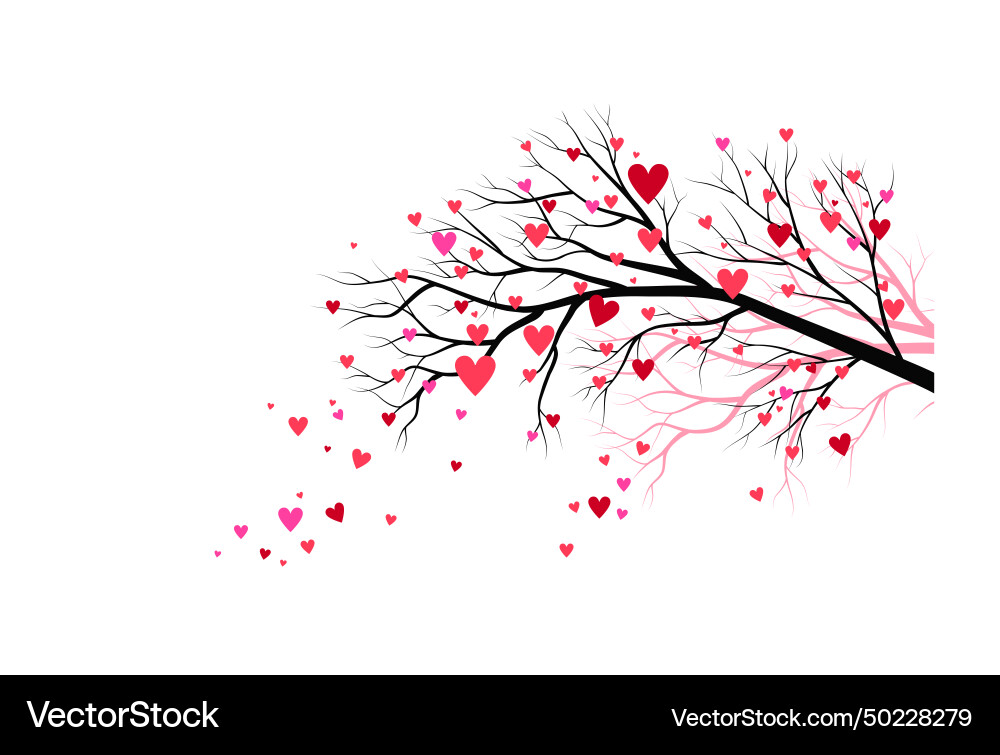 Love spring concept with hearts Royalty Free Vector Image