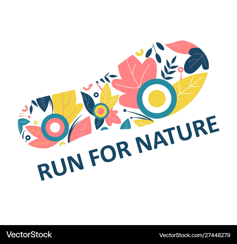Run for nature track from sneaker concept Vector Image