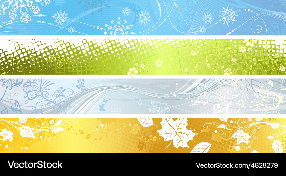 Set banners four seasons Royalty Free Vector Image