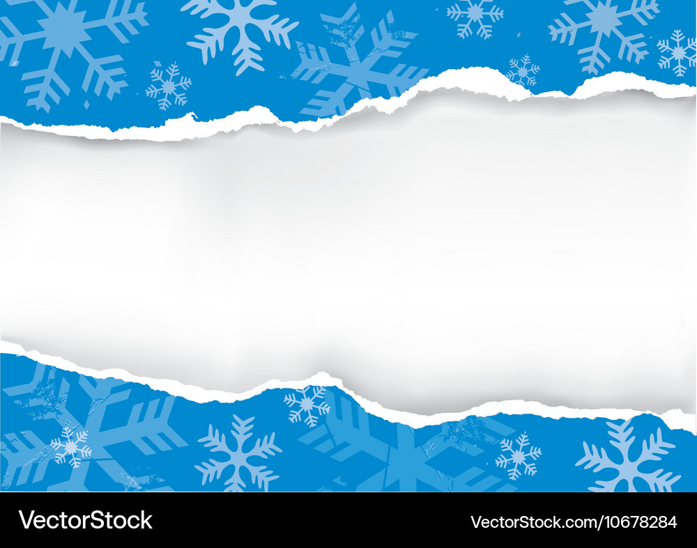 Blue ripped christmas paper Royalty Free Vector Image