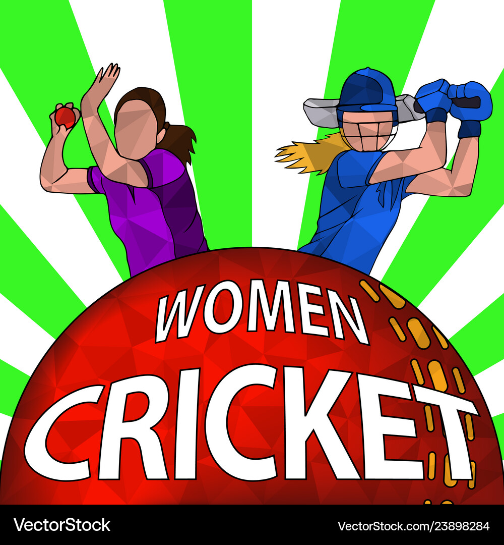 Cricket women poster Royalty Free Vector Image