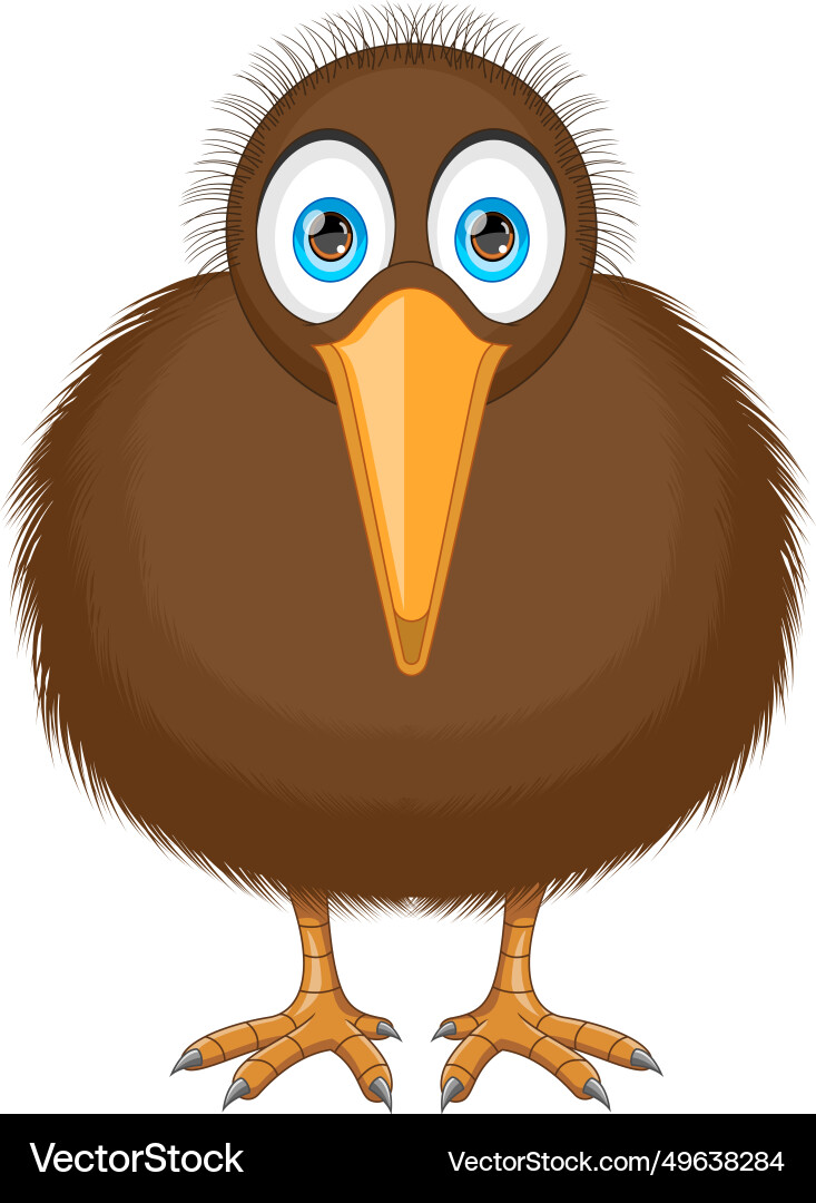 Cute kiwi bird cartoon Royalty Free Vector Image