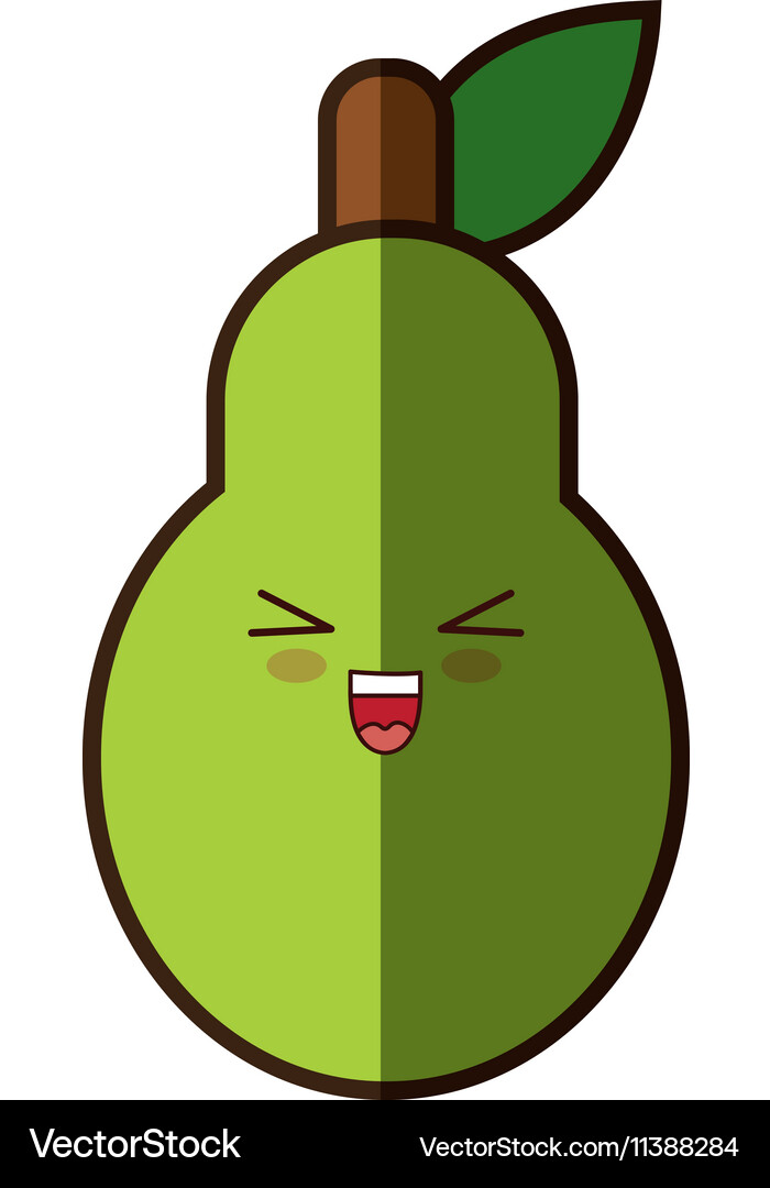 Pear fresh fruit kawaii style isolated icon Vector Image