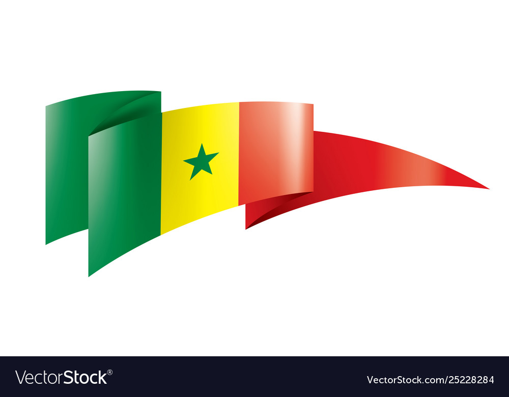 Senegal flag on a white Royalty Free Vector Image