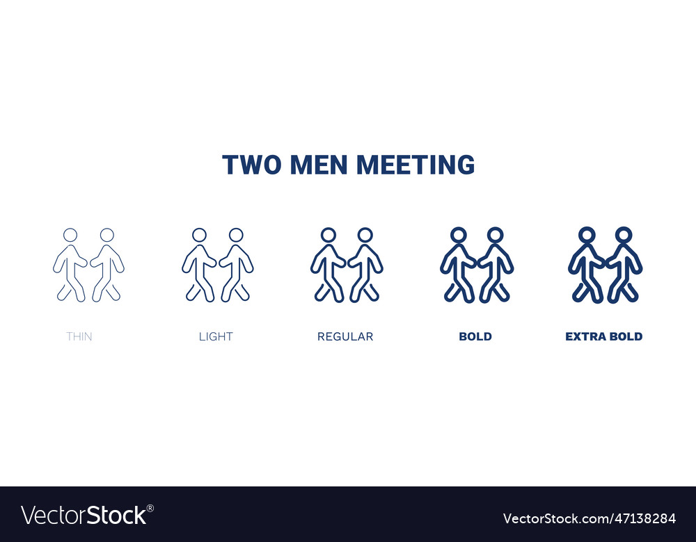 Two men meeting icon thin light regular bold Vector Image Two men meeting icon thin light regular bold Vector Image
