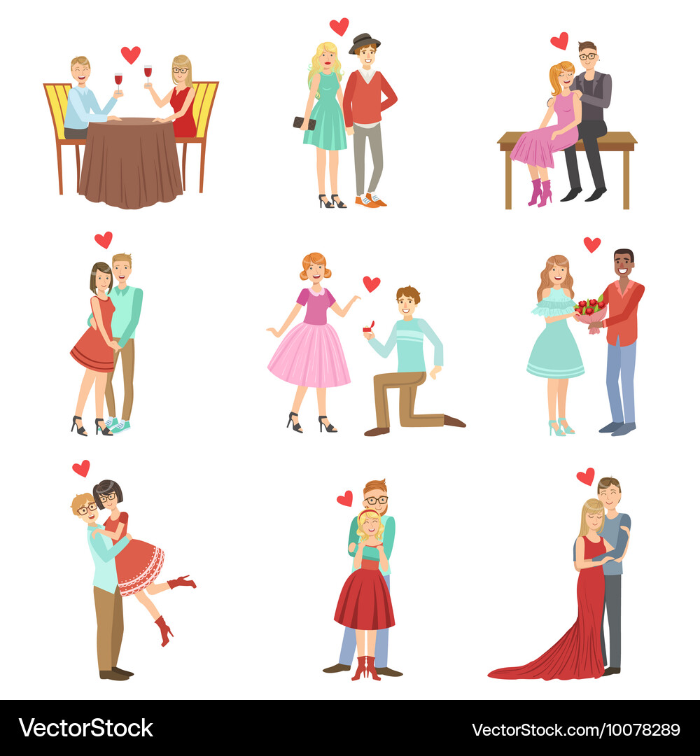 Adult couples on a date Royalty Free Vector Image