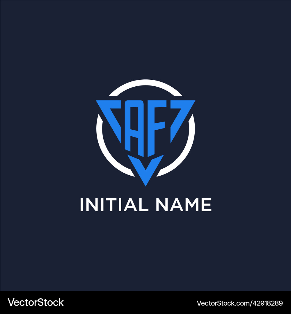 Af monogram logo with triangle shape and circle Vector Image