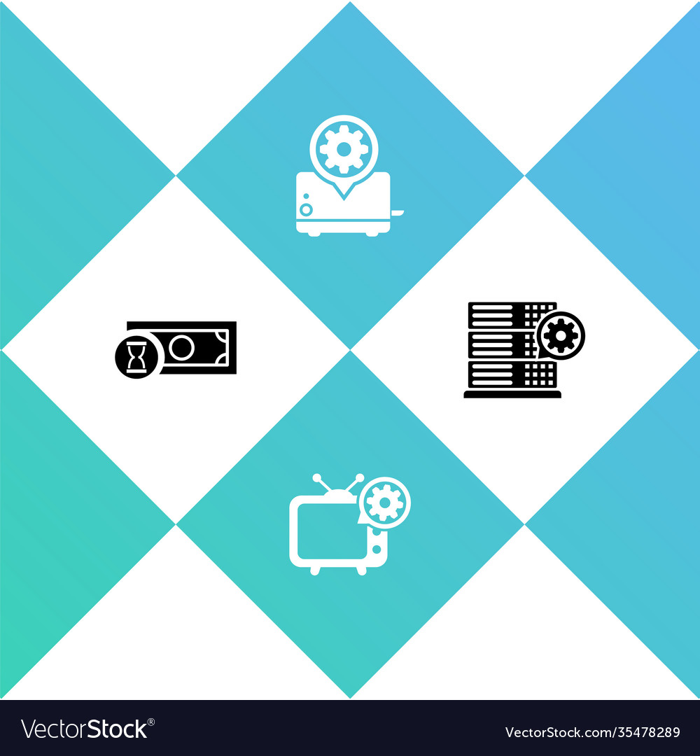 Set fast payments tv setting toaster and server Vector Image Set fast payments tv setting toaster and server Vector Image