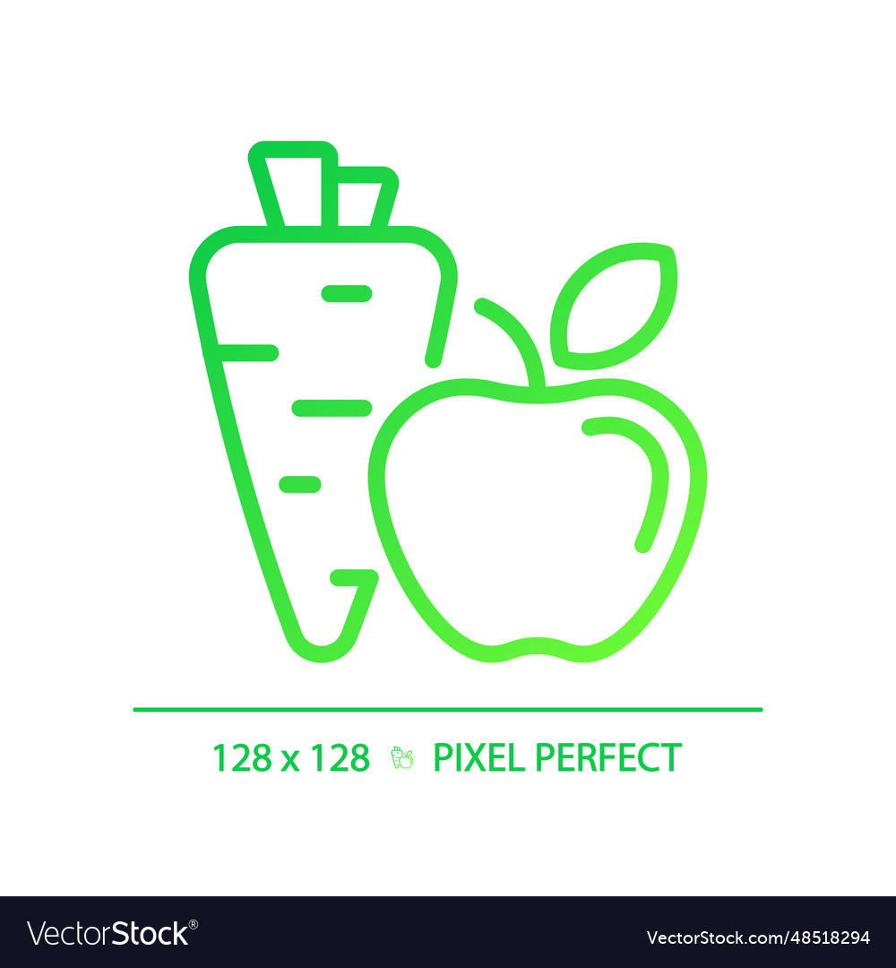 2d thin linear green gradient healthy diet icon Vector Image