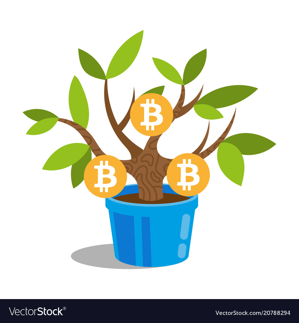 Bitcoin tree Royalty Free Vector Image - VectorStock